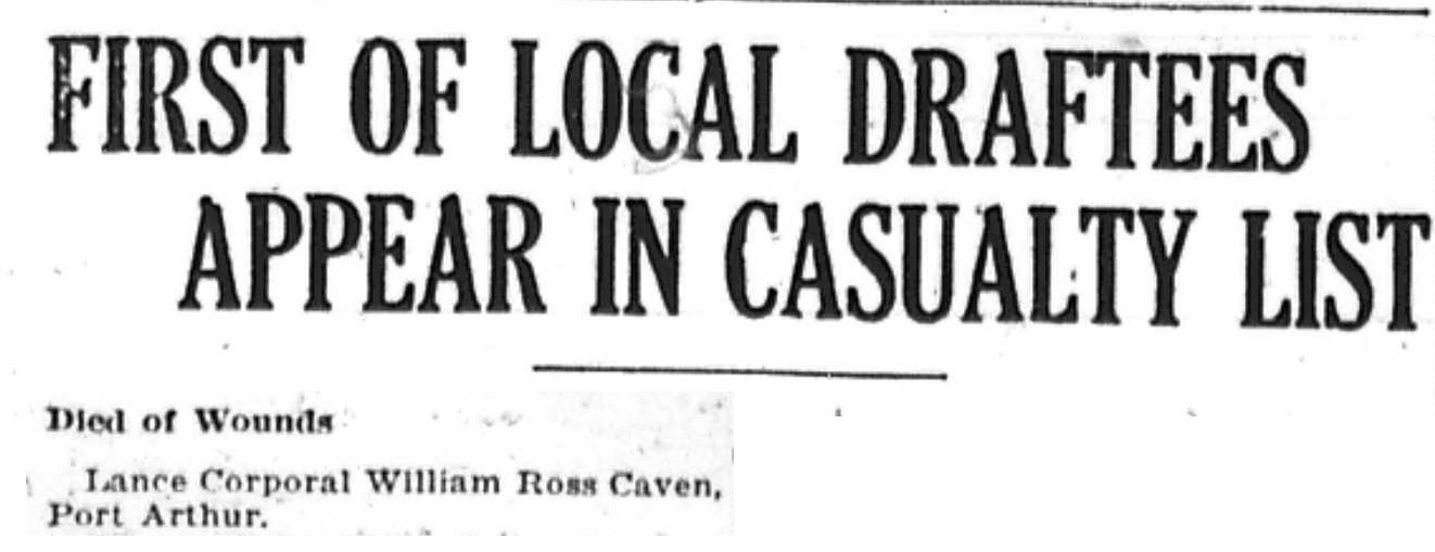 Death Notices: August 1918 – World War One Thunder Bay Centennial Project